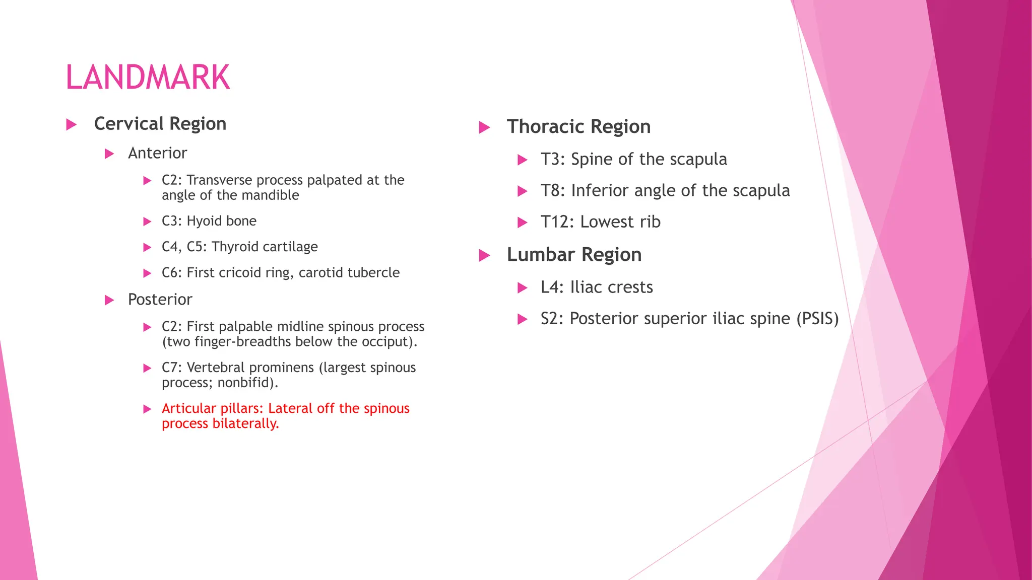 Anatomy of Cervical, Thoracal, Lumbar, Sacral Vertebrae.pptx