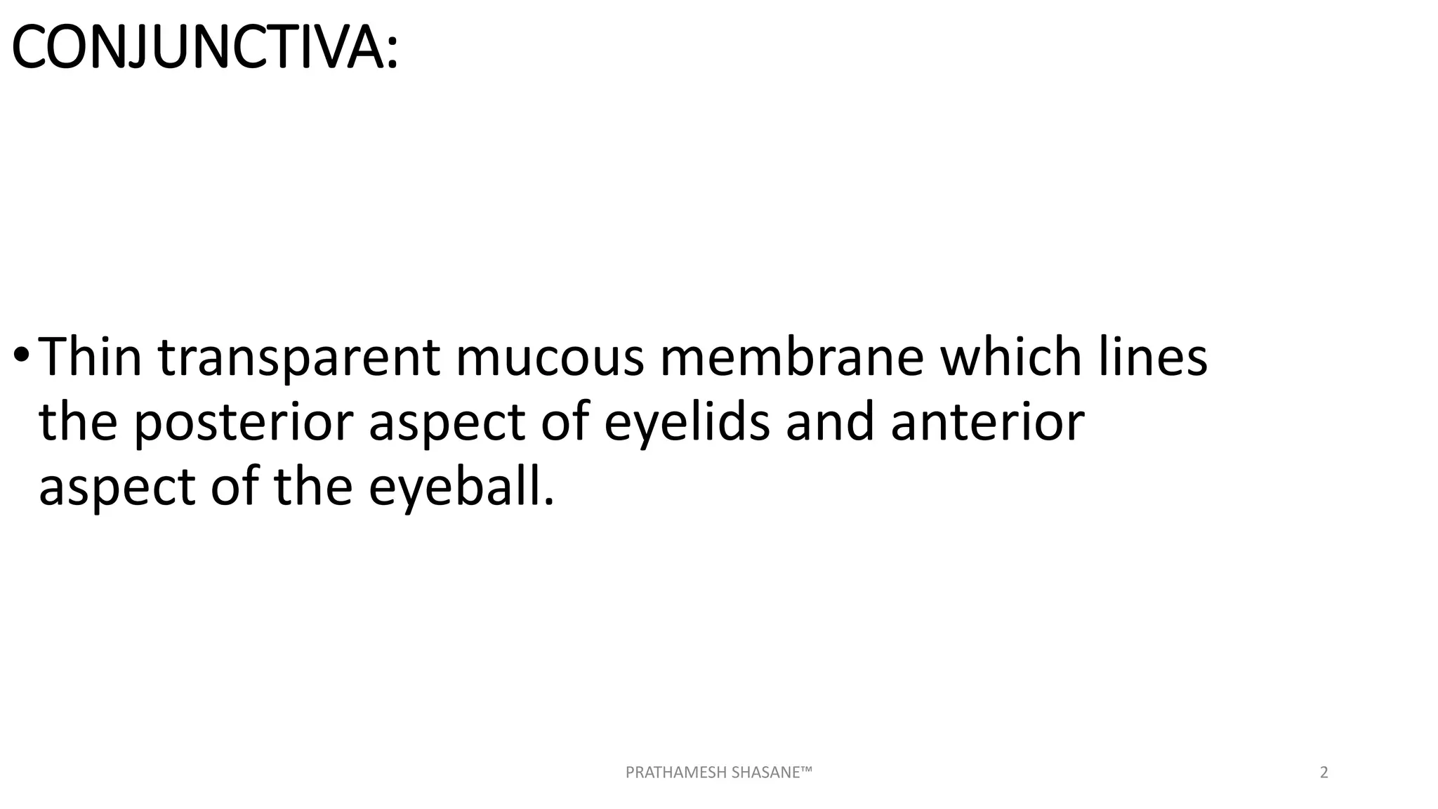 Anatomy of conjunctiva | PDF