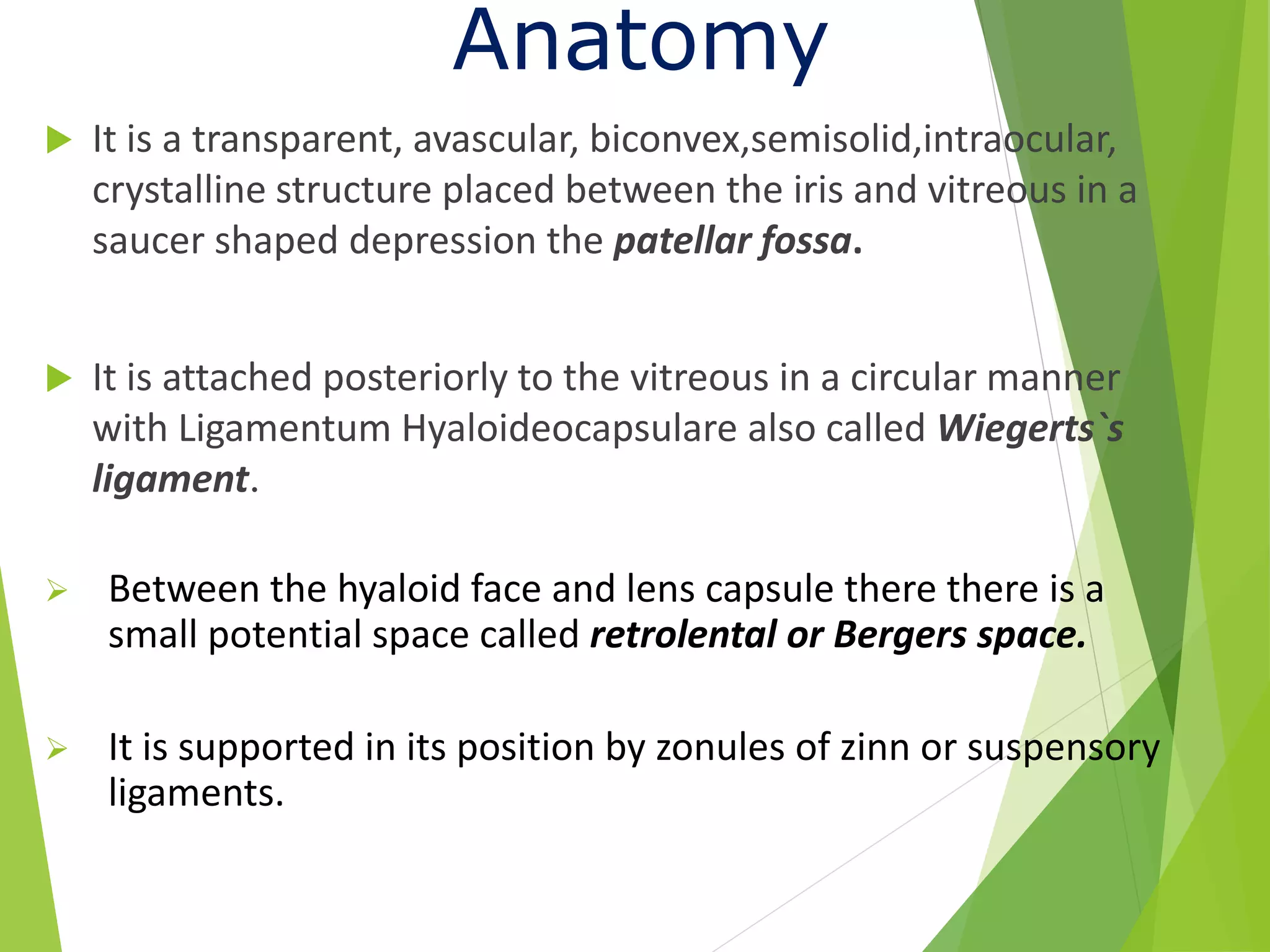Anatomy of crystalline lens by Dr. Aayush Tandon | PPTX