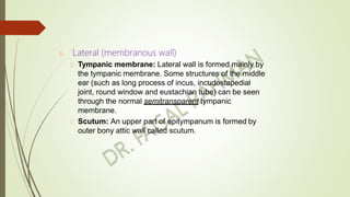 Anatomy of external and middle ear by dr. faisal rahman | PPTX