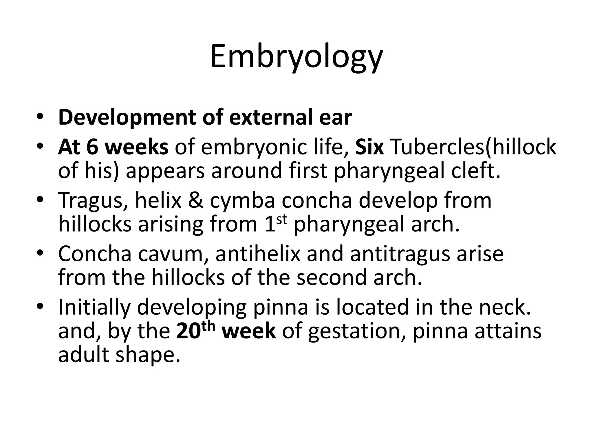 Anatomy of external ear, embryology and clinical significance | PPTX