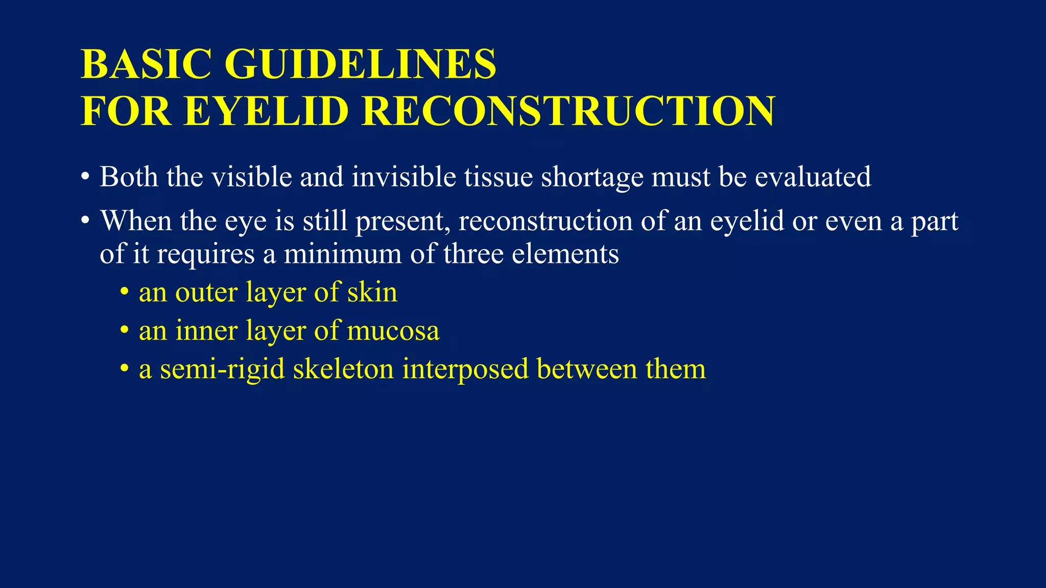 Anatomy of eyelid and eyelid reconstruction | PPTX