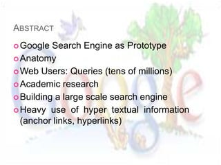 Anatomy of google | PPTX