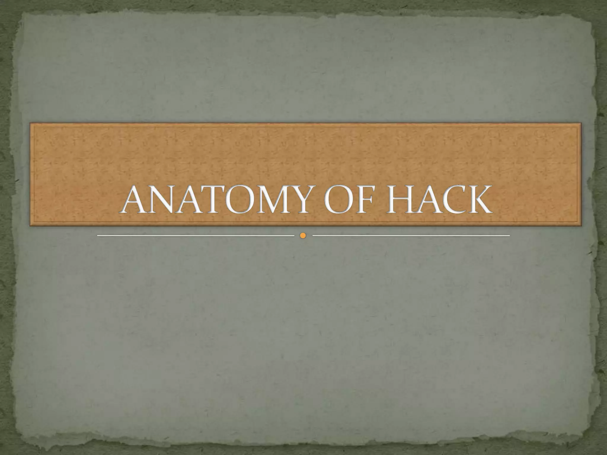 Anatomy Of Hack | PPT