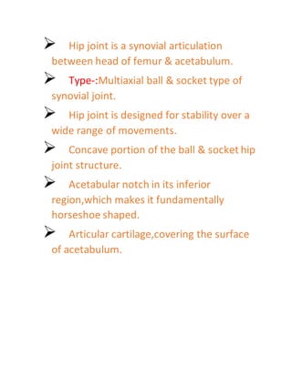 Anatomy of hip joint (1) | DOCX