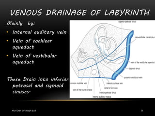 Anatomy of Inner Ear -Dr. Ashly Alexander | PPTX