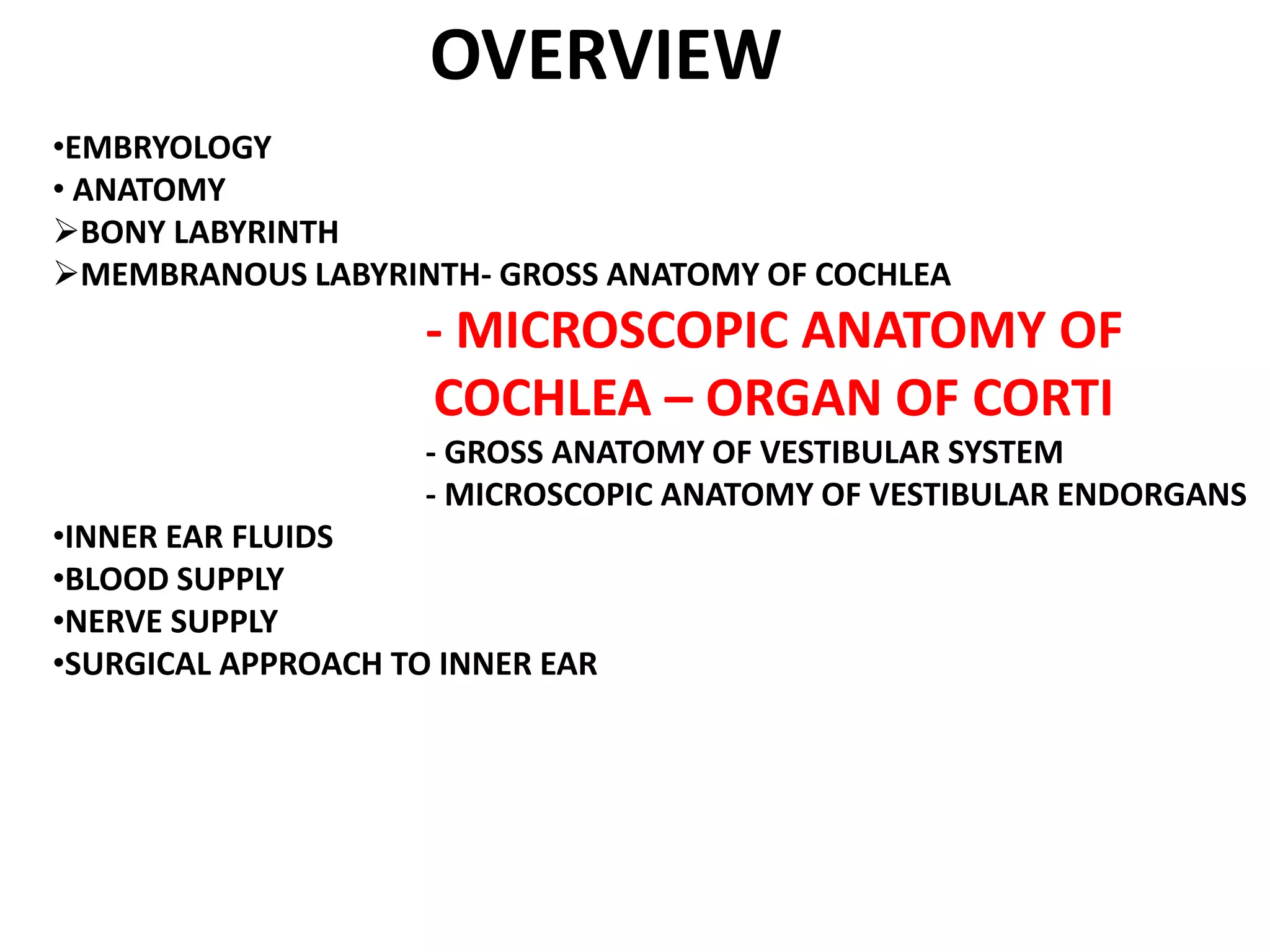 Anatomy of inner ear hk | PPTX