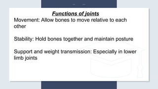 Anatomy of joints Anatomy of joints Anatomy of joints | PPTX
