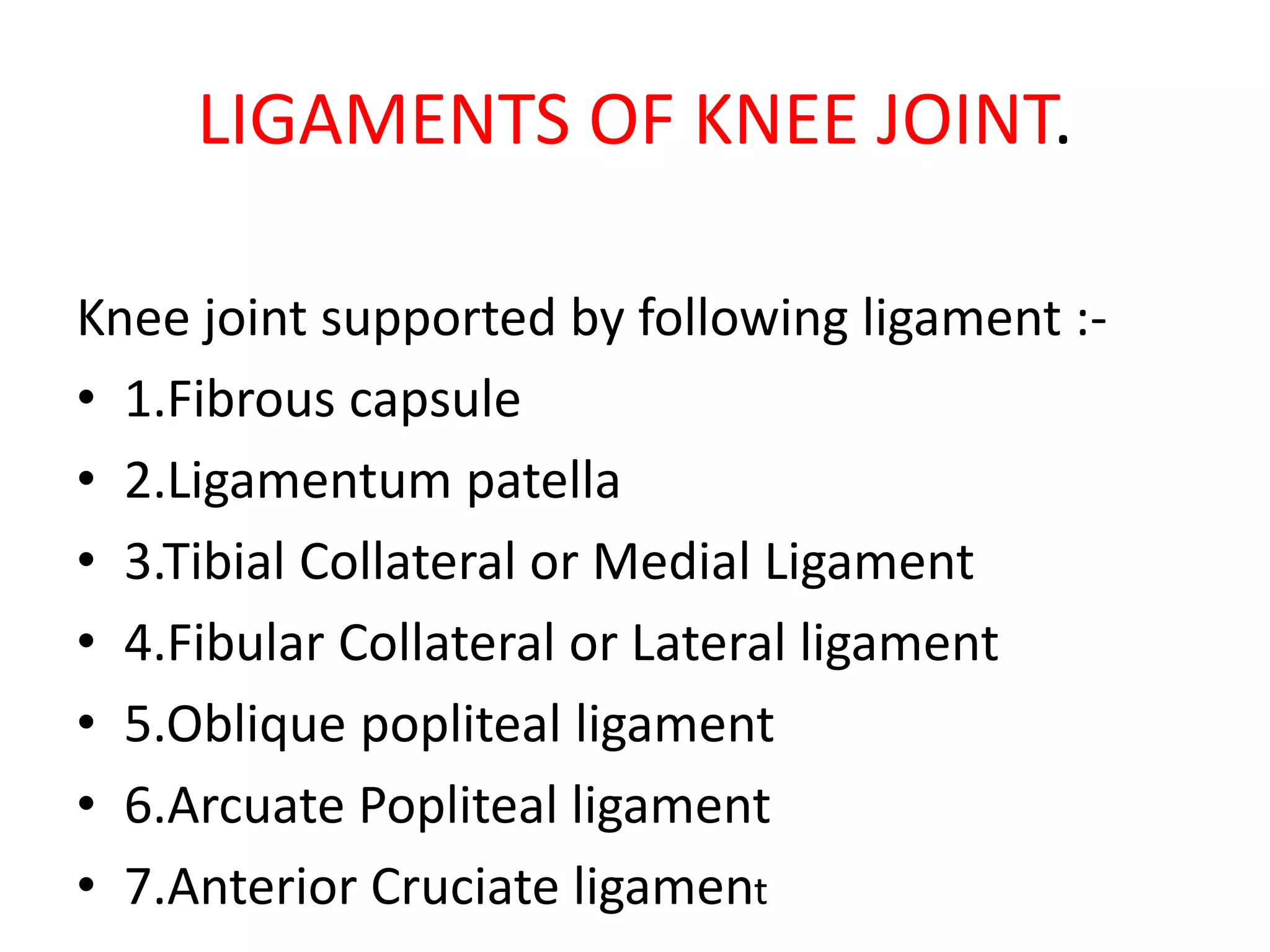 Anatomy of knee joint | PPTX