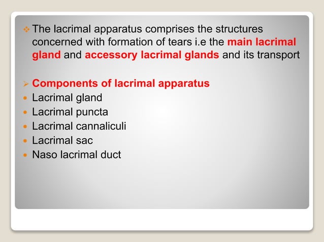 Anatomy of lacrimal apparatus | PPTX