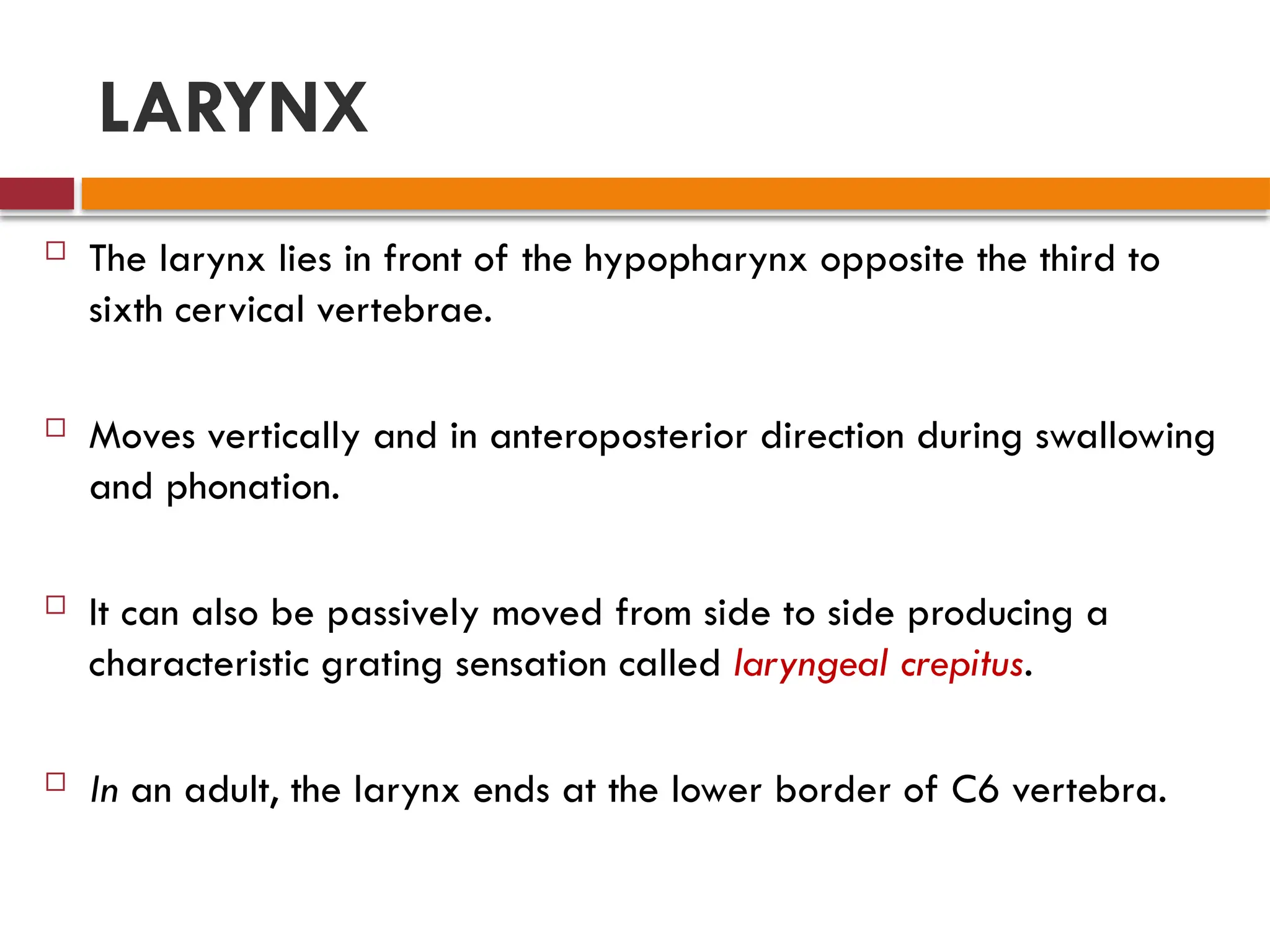 Anatomy of larynx, LARYNGEAL CARTILAGES, | PPTX