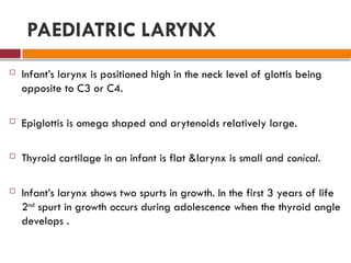 Anatomy of larynx, LARYNGEAL CARTILAGES, | PPTX