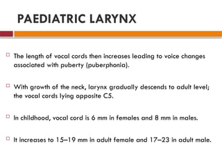 Anatomy of larynx, LARYNGEAL CARTILAGES, | PPTX