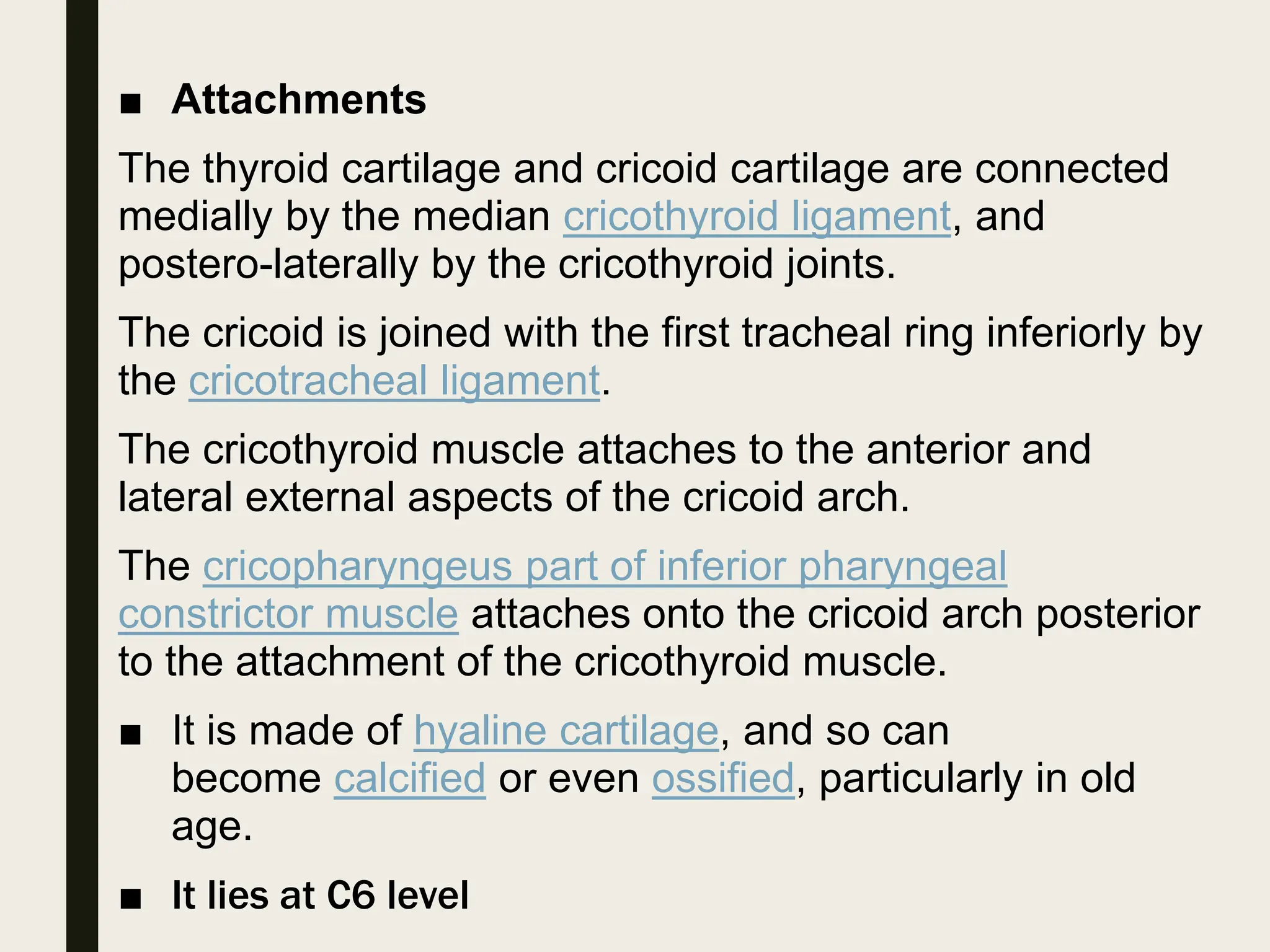 Anatomy of larynx with spaces w/n larynx | PPTX
