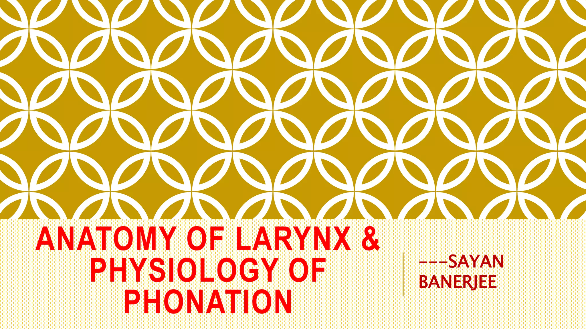 Anatomy of larynx & physiology of phonation | PPT