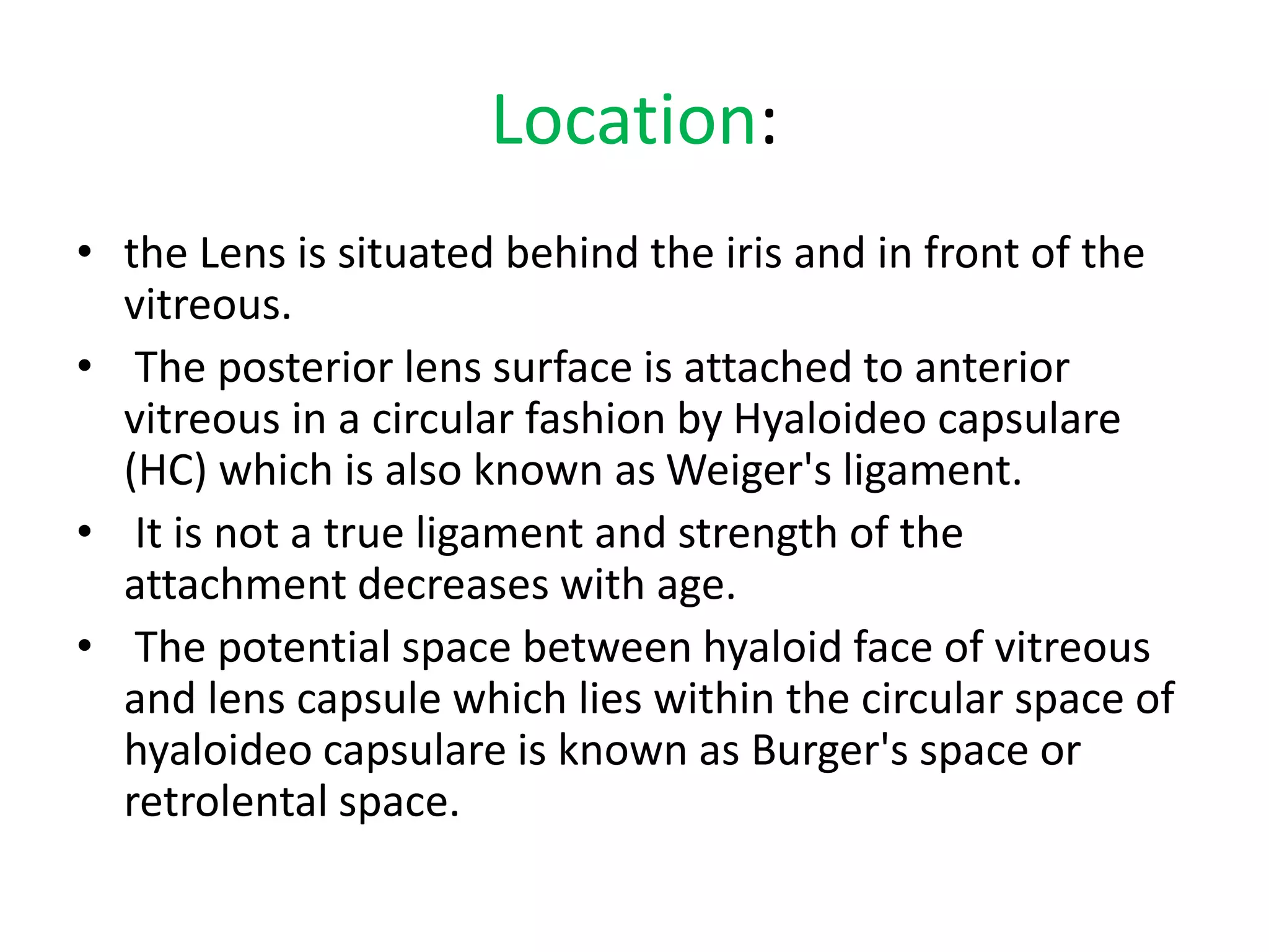Anatomy of lens | PPTX