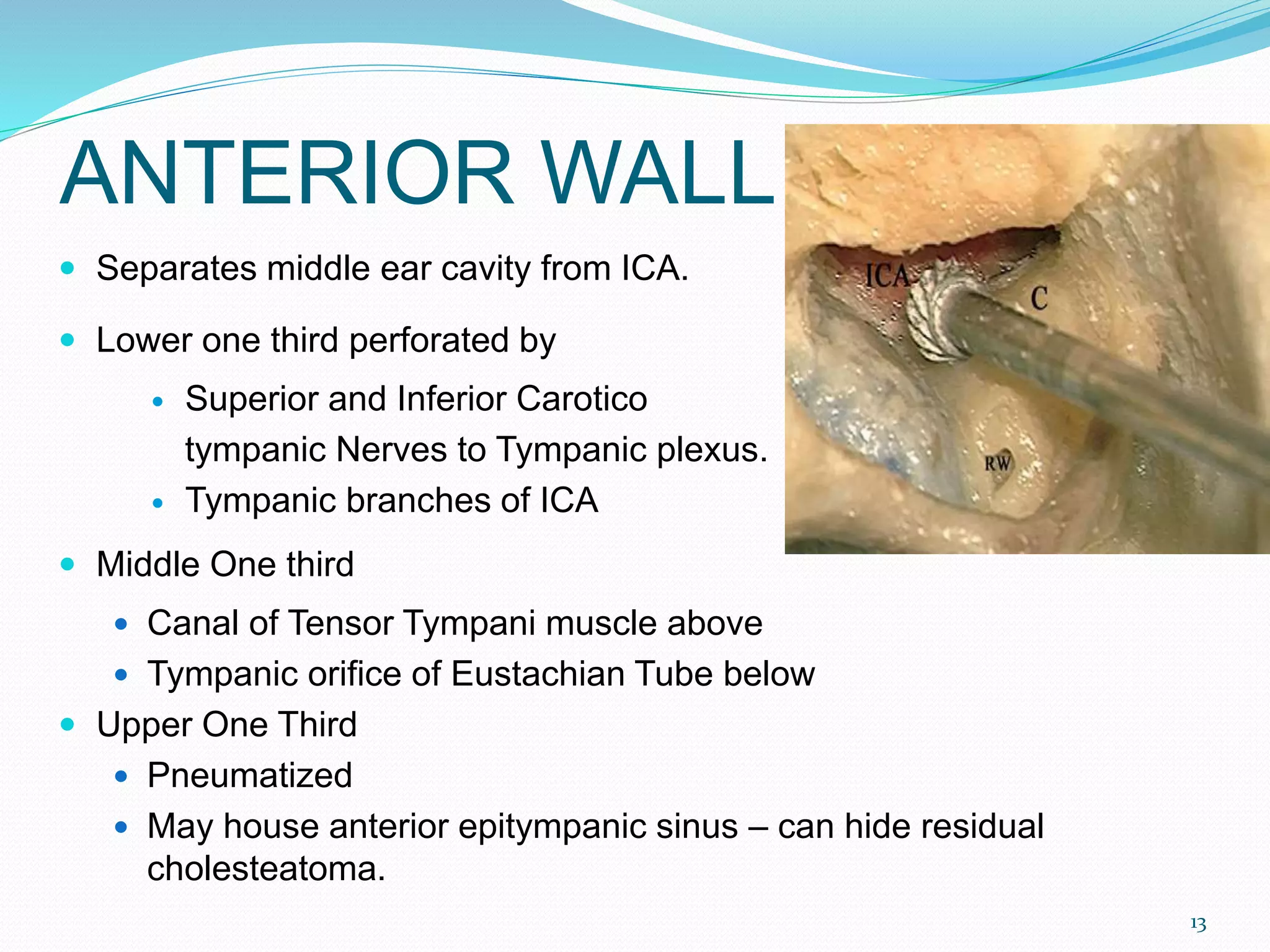 Anatomy of middle ear and its radiological correlation | PPTX