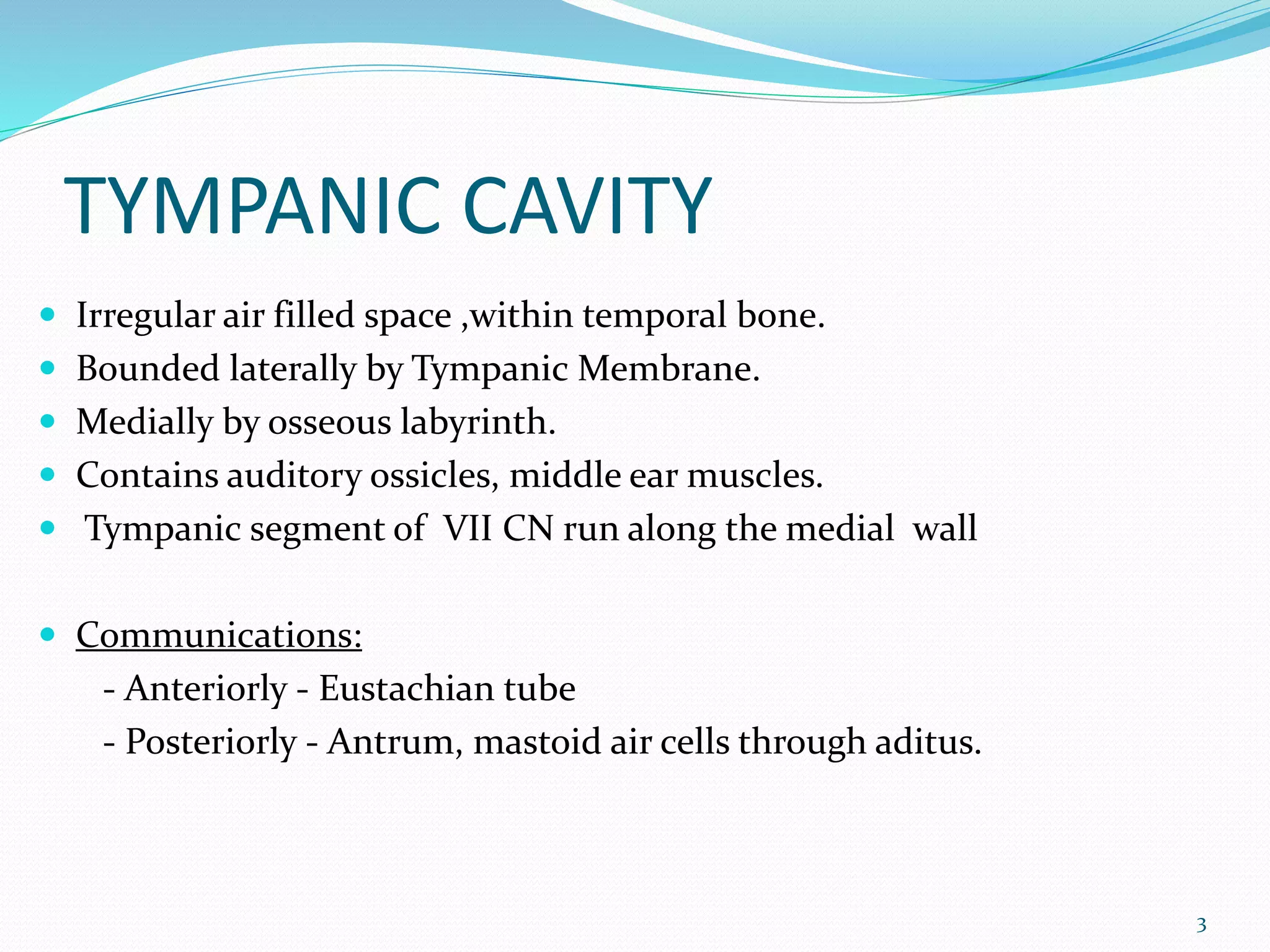 Anatomy of middle ear and its radiological correlation | PPTX