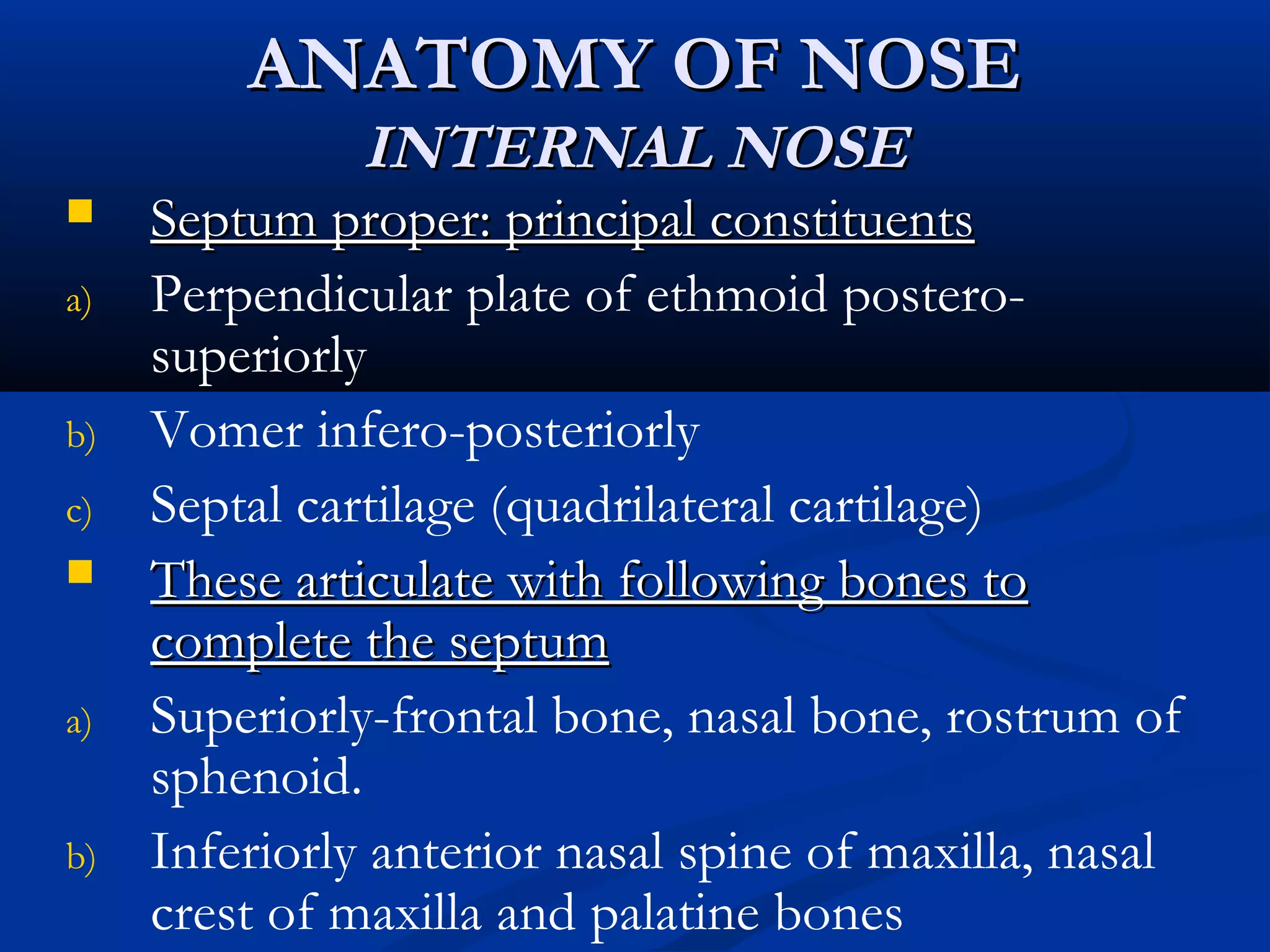 Anatomy of nose and paranasal sinuses | PPT