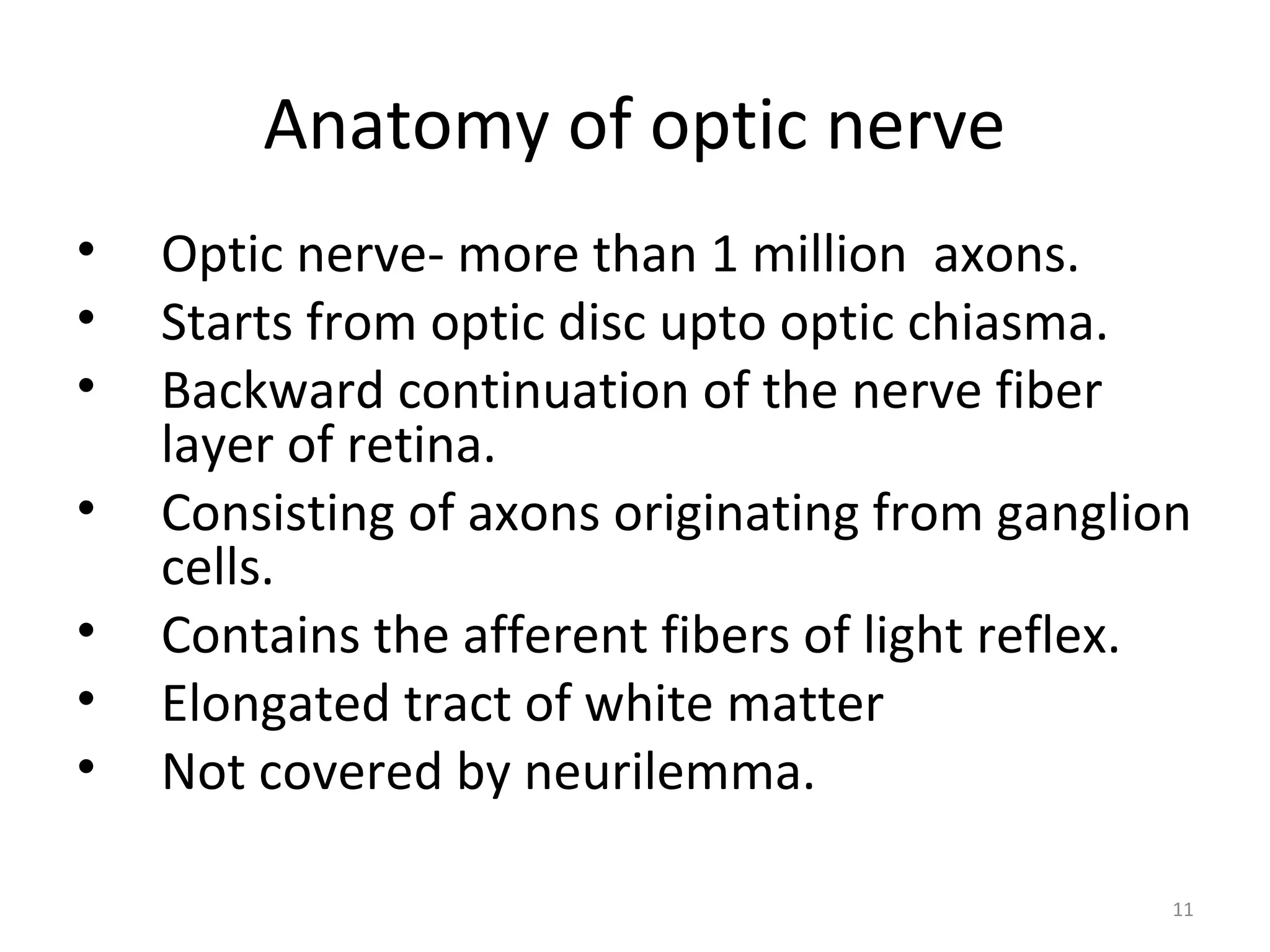 Anatomy of optic nerve and its clinical significance | PPT