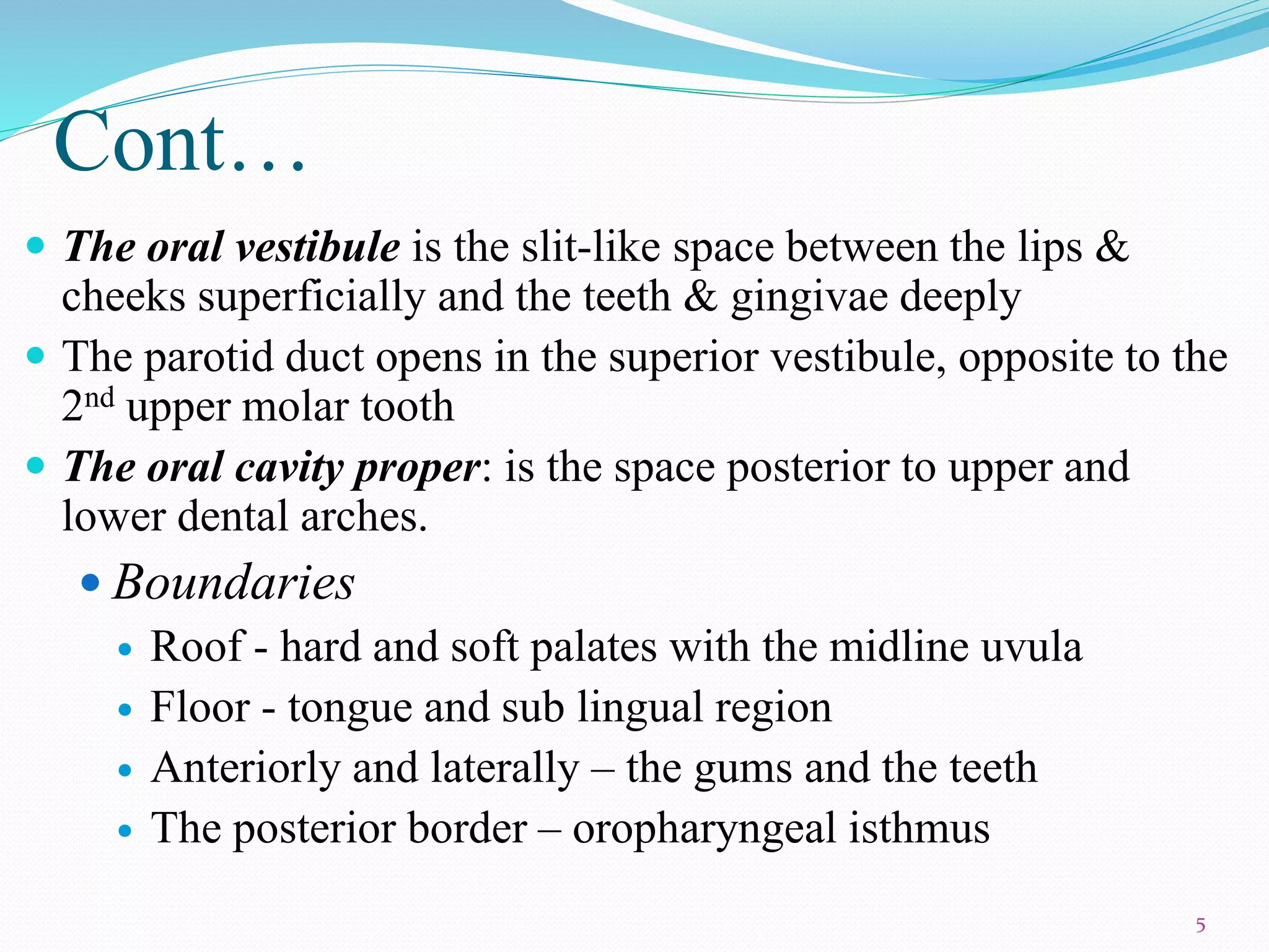 Anatomy of oral cavity | PPTX
