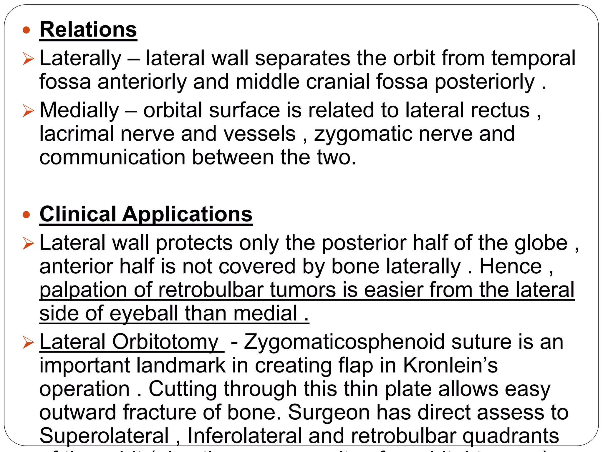 Anatomy of Orbit and its clinical importance | PPTX