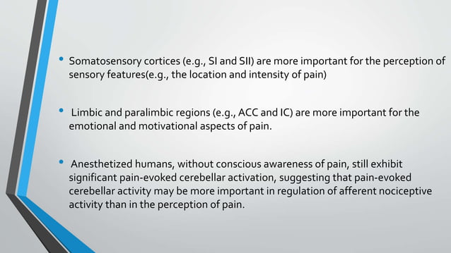 Anatomy of pain | PPTX | Brain and Nervous System Disorders | Diseases ...