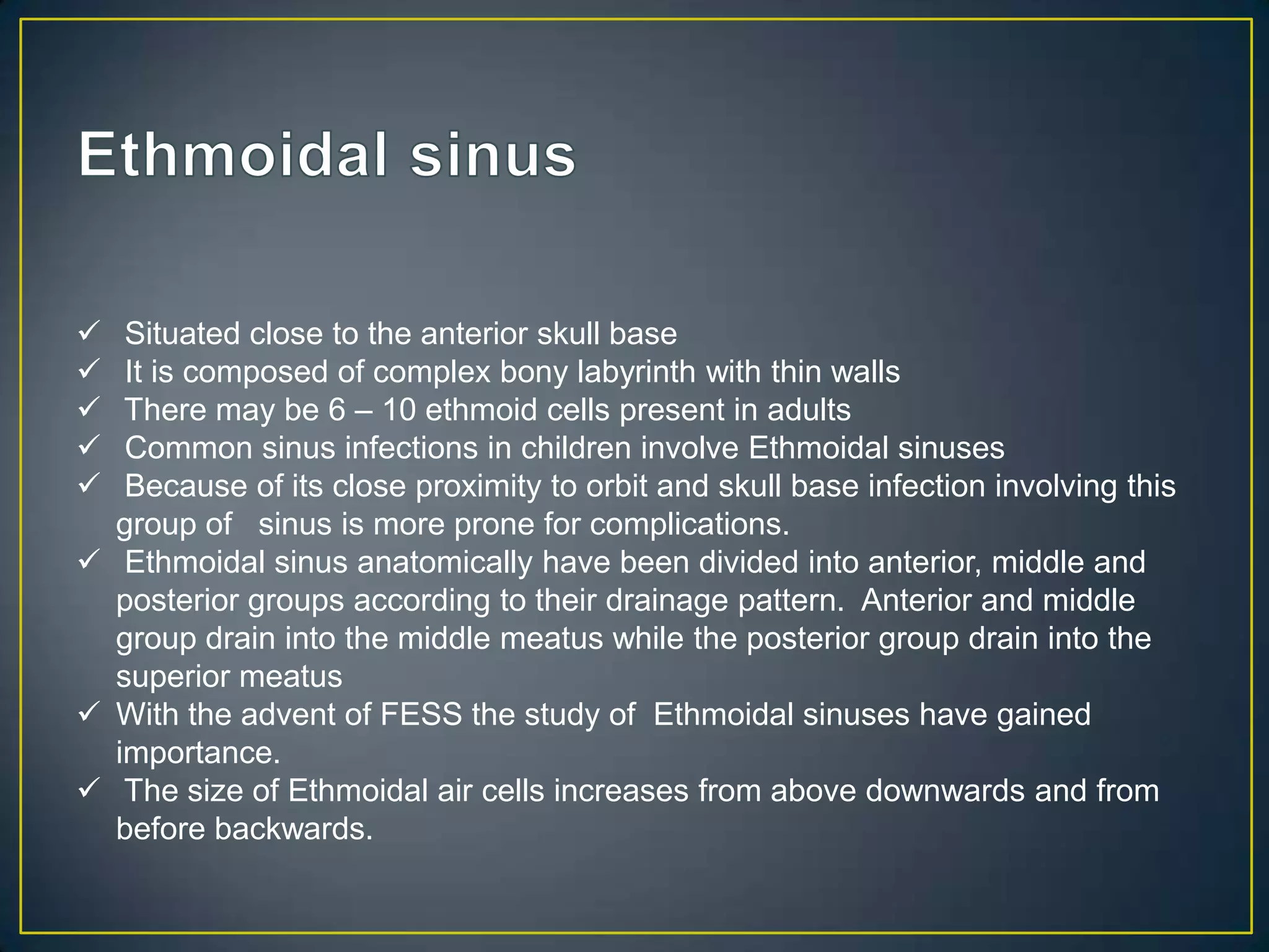 Anatomy of para nasal sinuses | PPTX