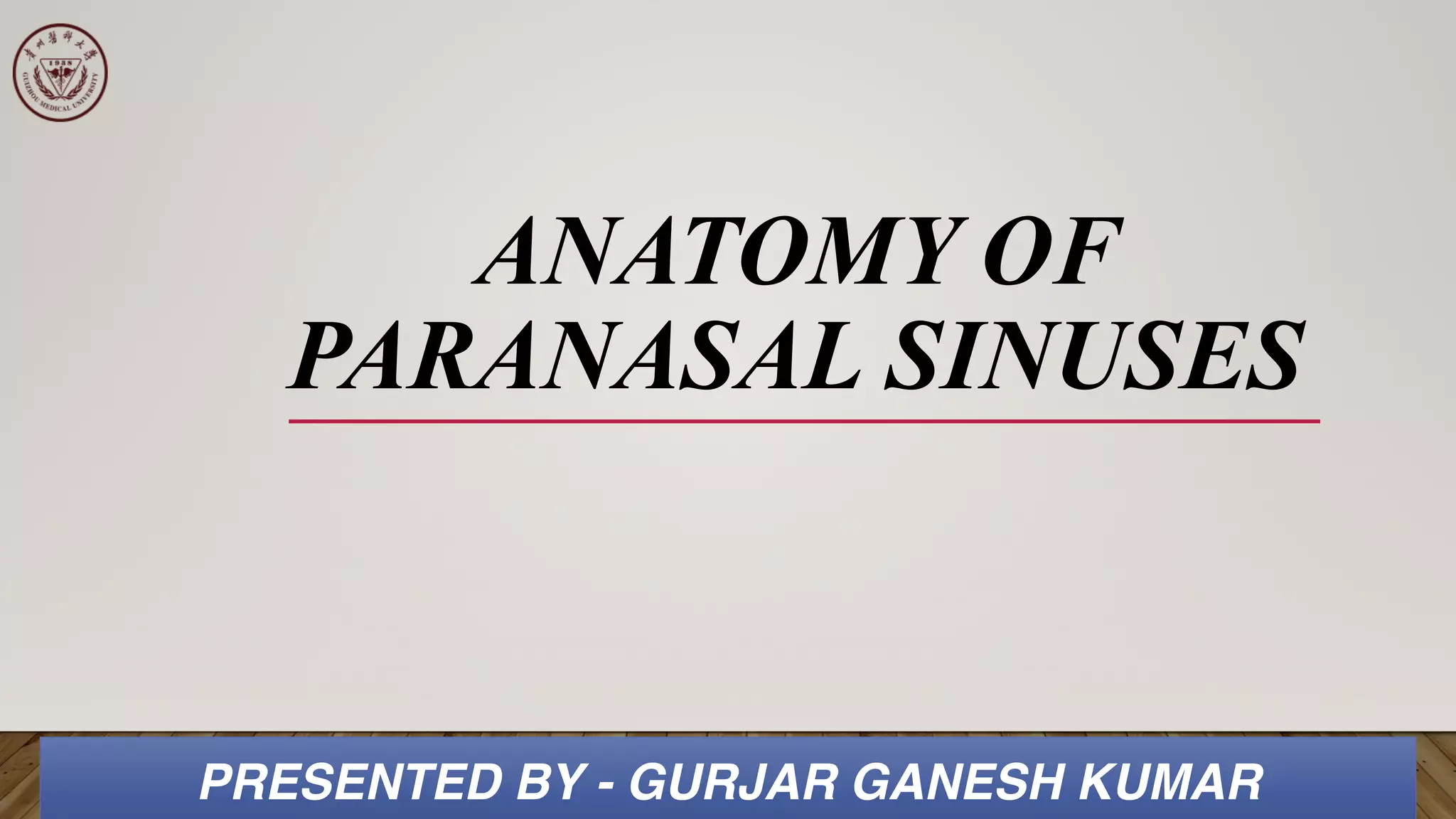 Anatomy of paranasal sinuses | PDF