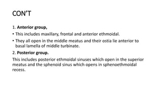 Anatomy of para nasal sinuses, management of sinusitis.pptx