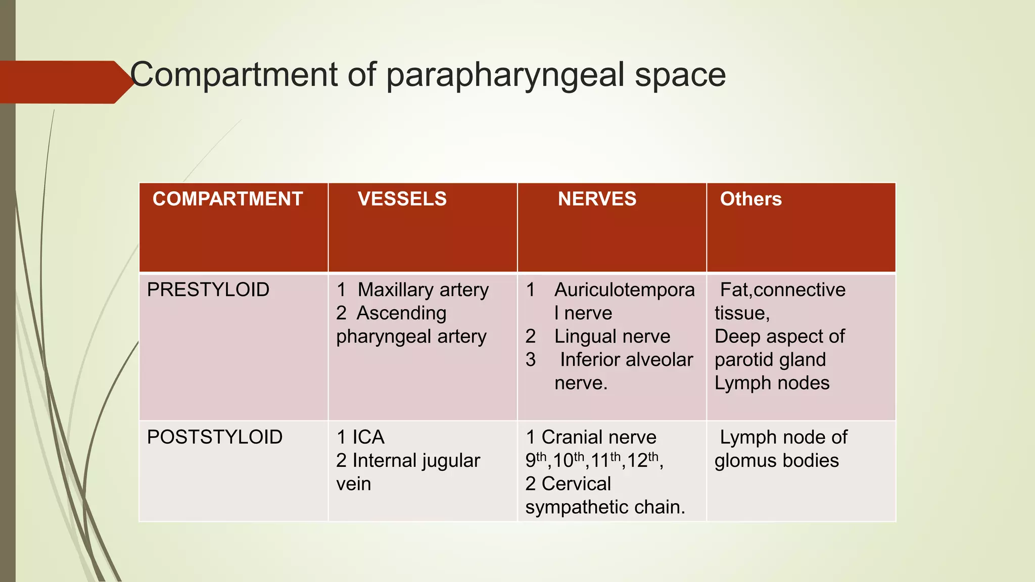 Anatomy of parapharyngeal space and its tumours | PPTX