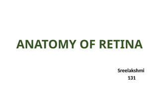 Anatomy of retina with complete explanations | PPTX