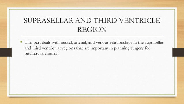 Anatomy of sellar suprasellar region