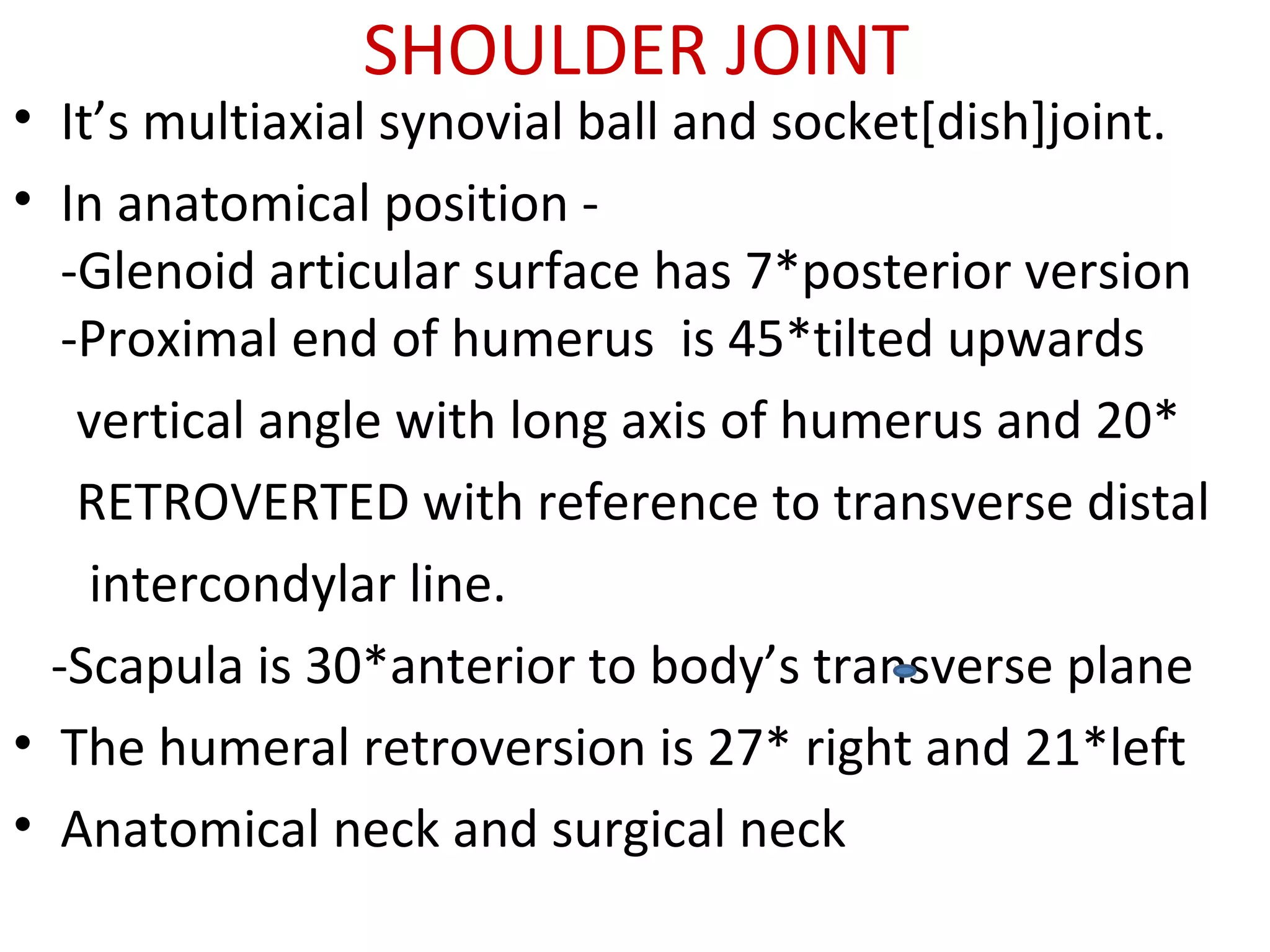 Anatomy of shoulder joint - vamshi kiran | PPT