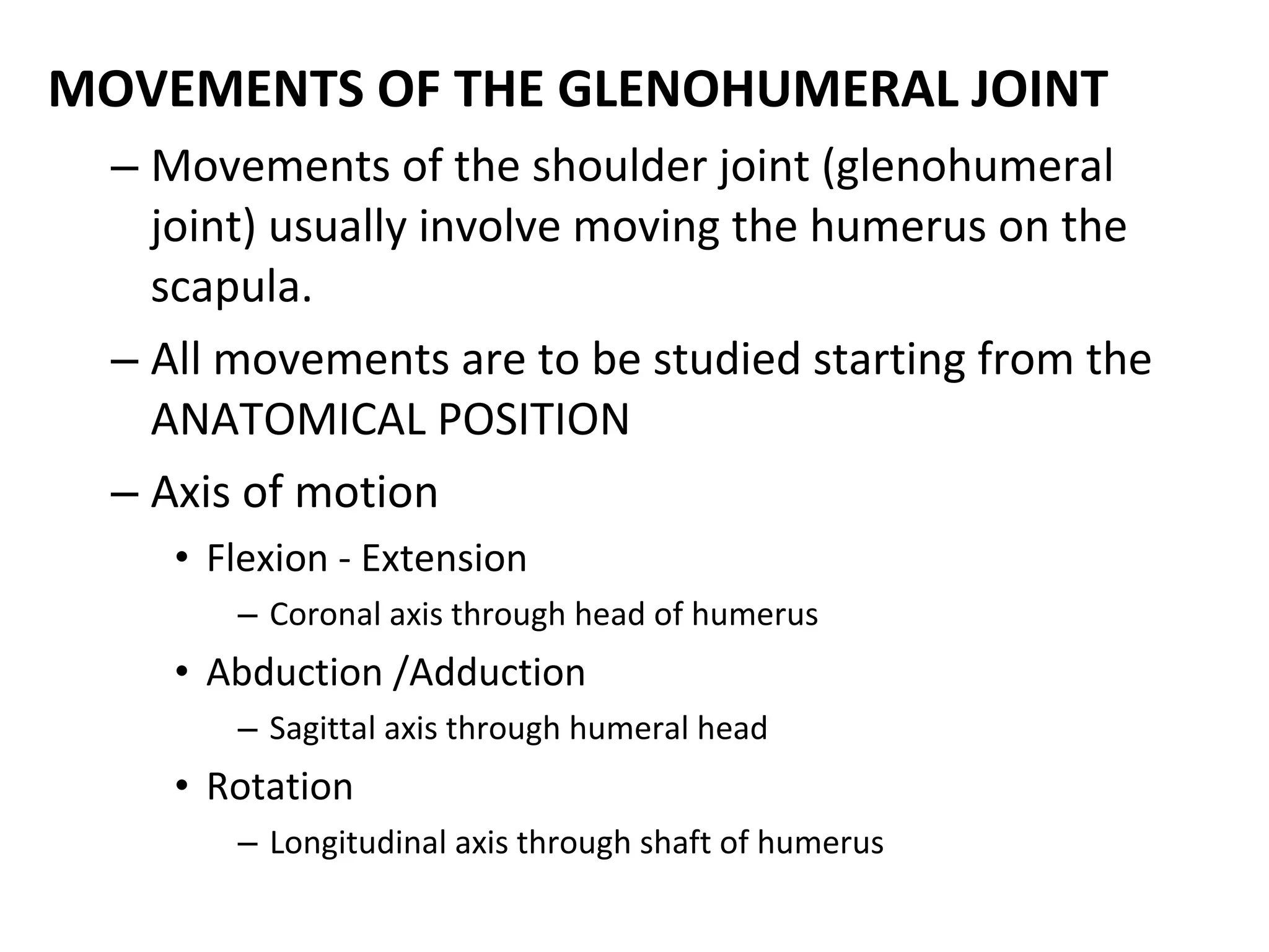 Anatomy of shoulder joint - vamshi kiran | PPT