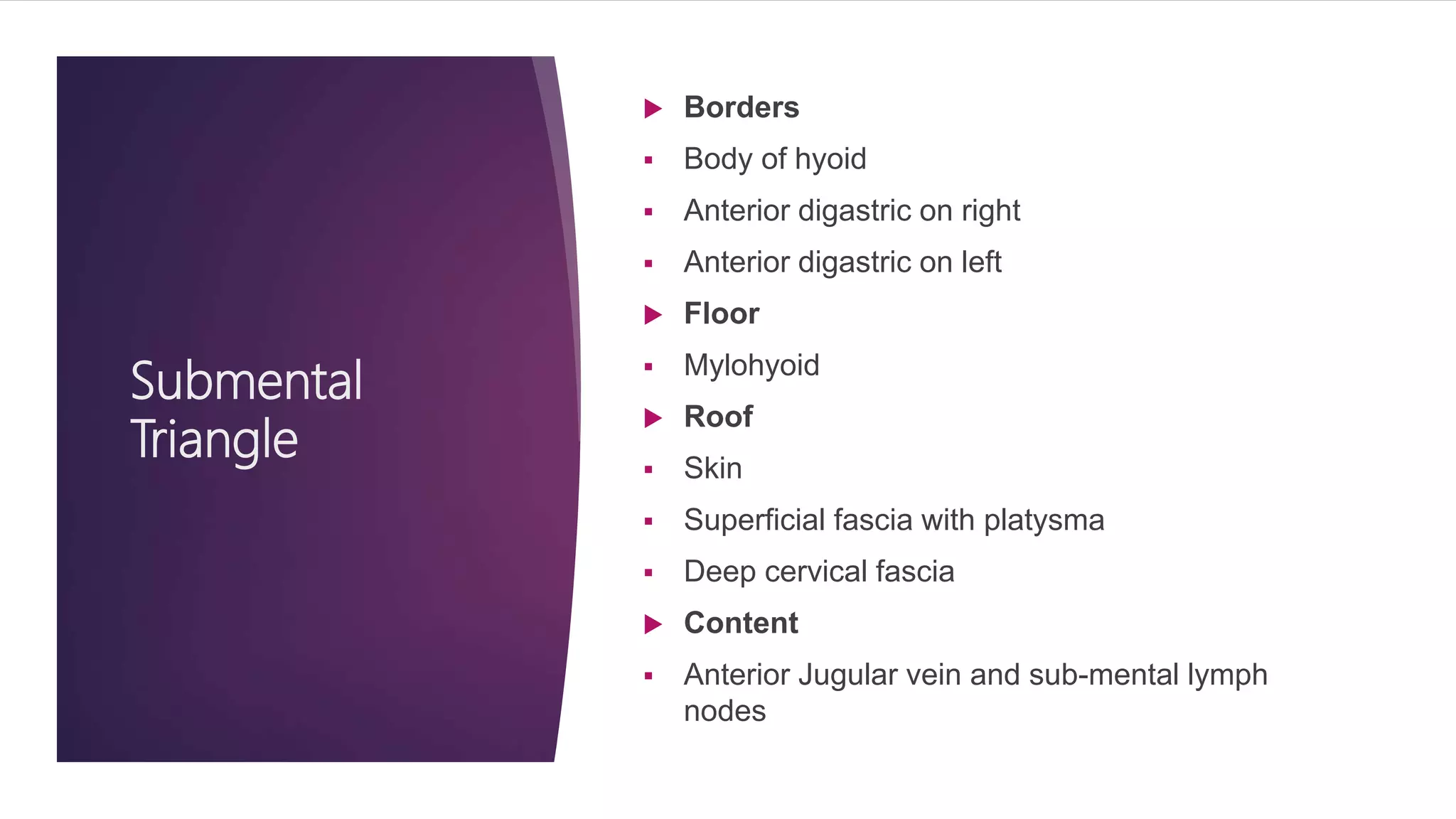 Anatomy of submental and submandibular triangles | PPTX