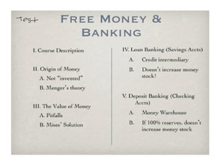 Anatomy of the Fed, Lecture 1 with Robert Murphy - Mises Academy | PDF