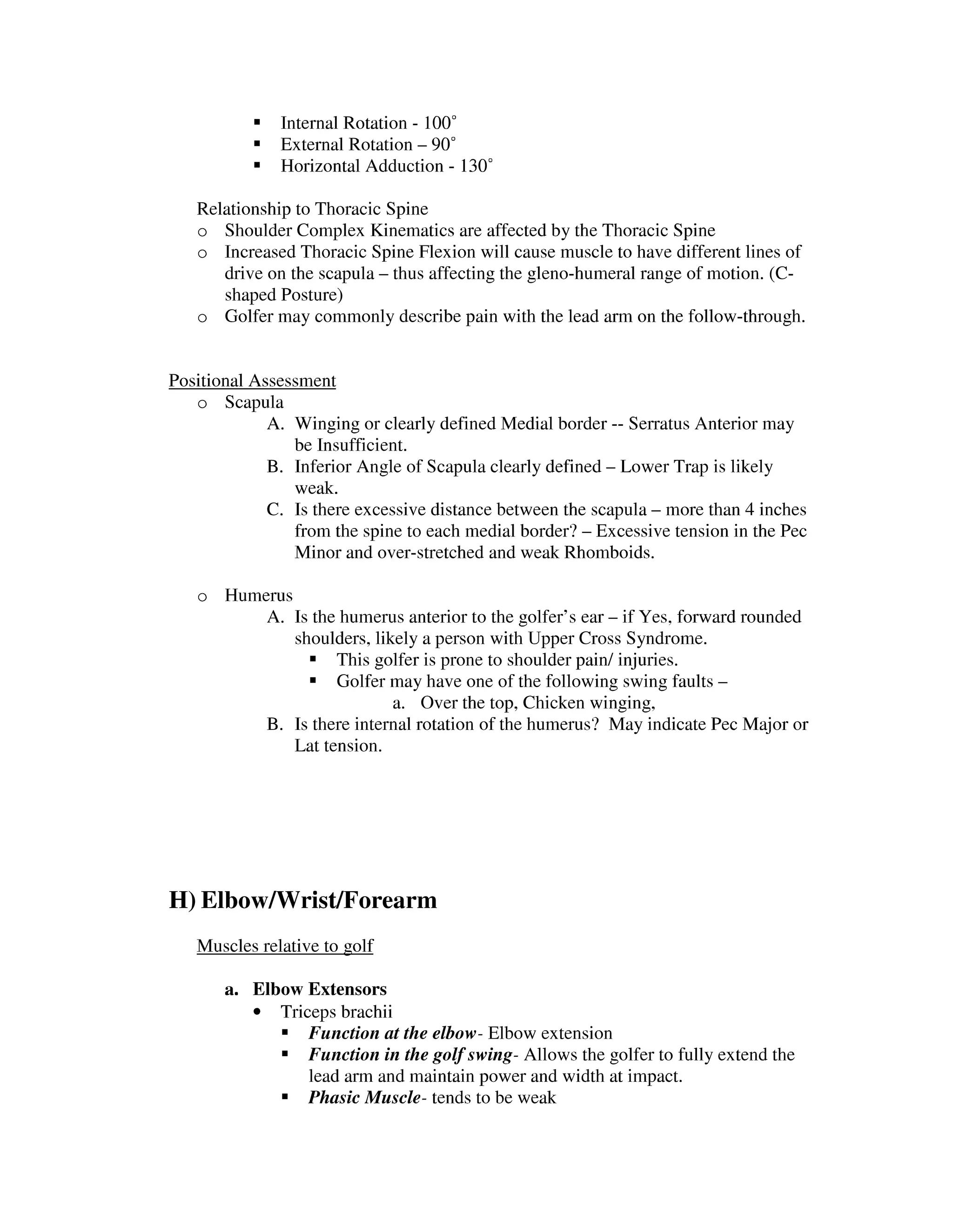 Anatomy of the Golf Swing for Trainers | PPTX