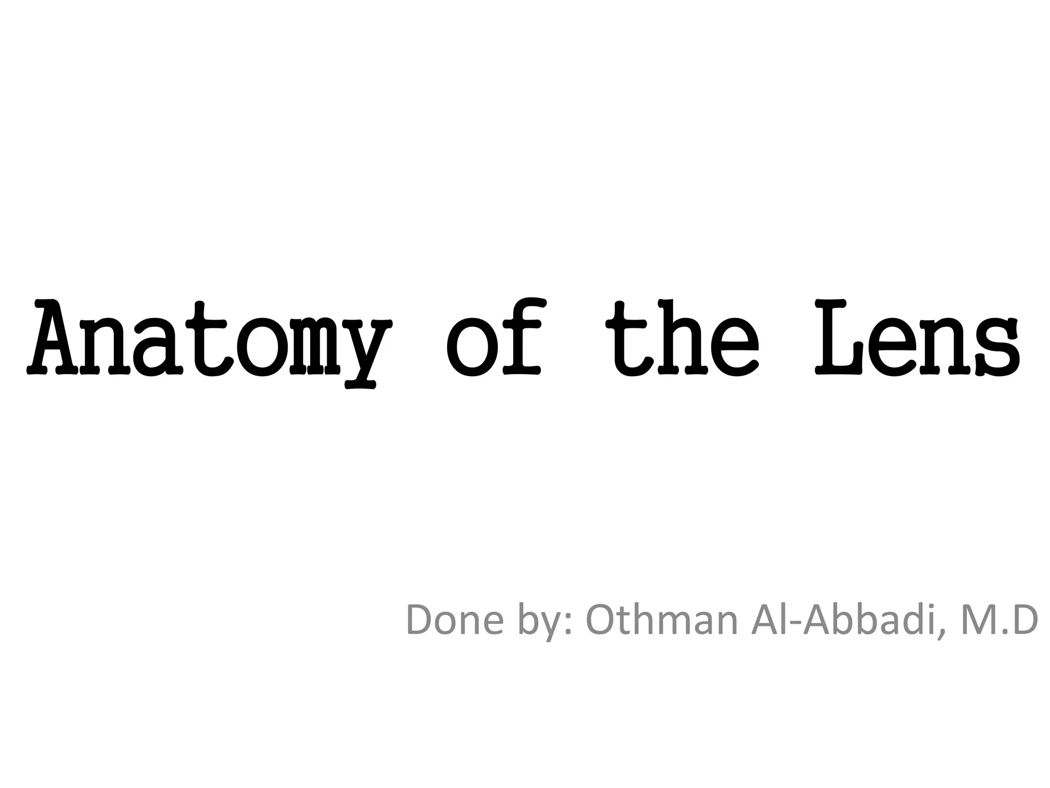 Anatomy of the lens | PPT