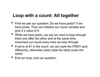 Anatomy of the WordPress Loop | PDF | Web Development | Internet