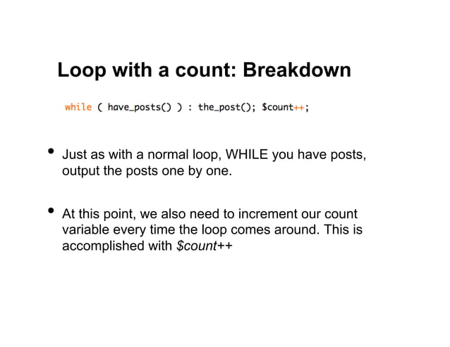 Anatomy of the WordPress Loop | PPT