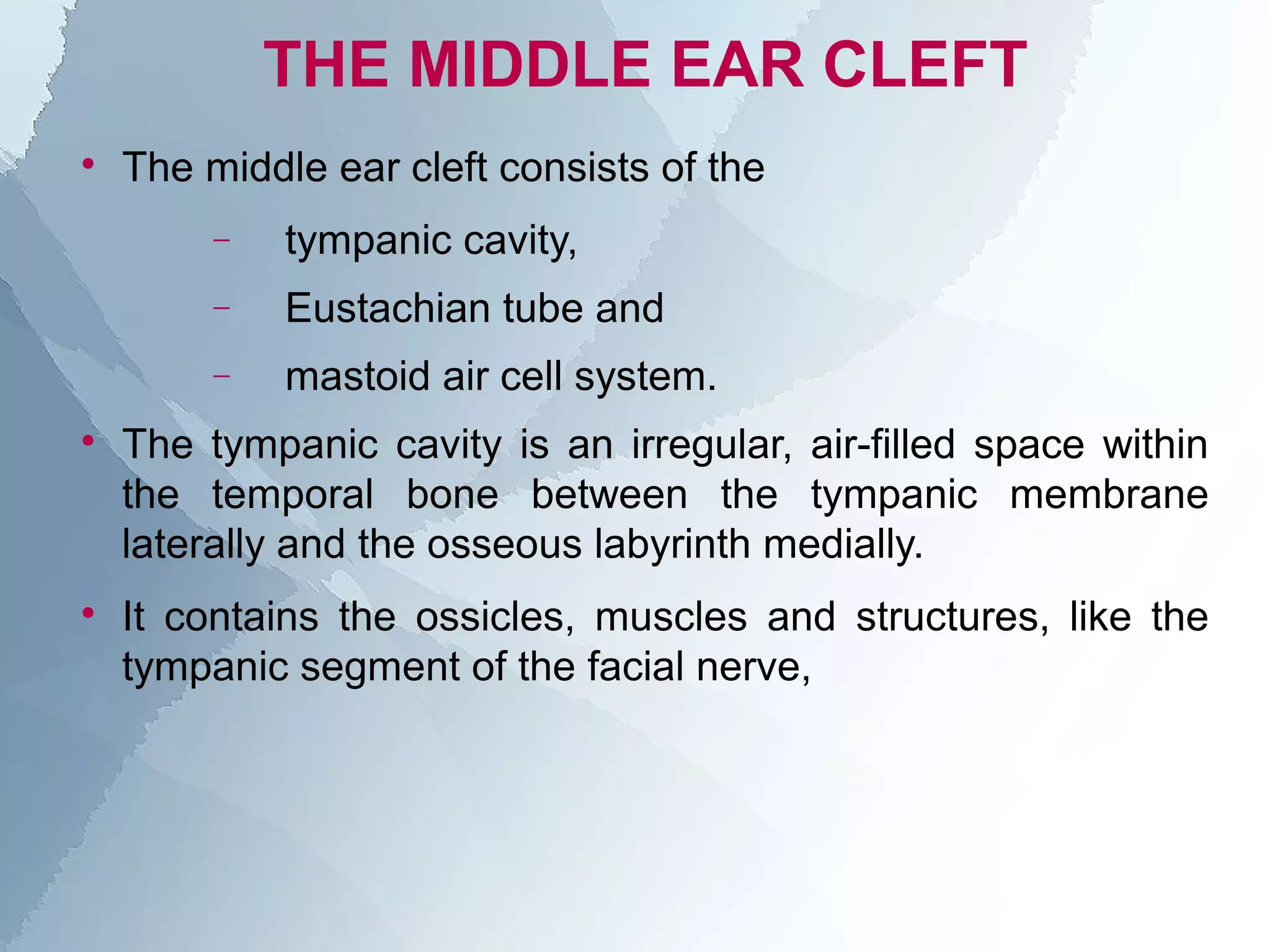 Anatomy of the middle ear | PPT