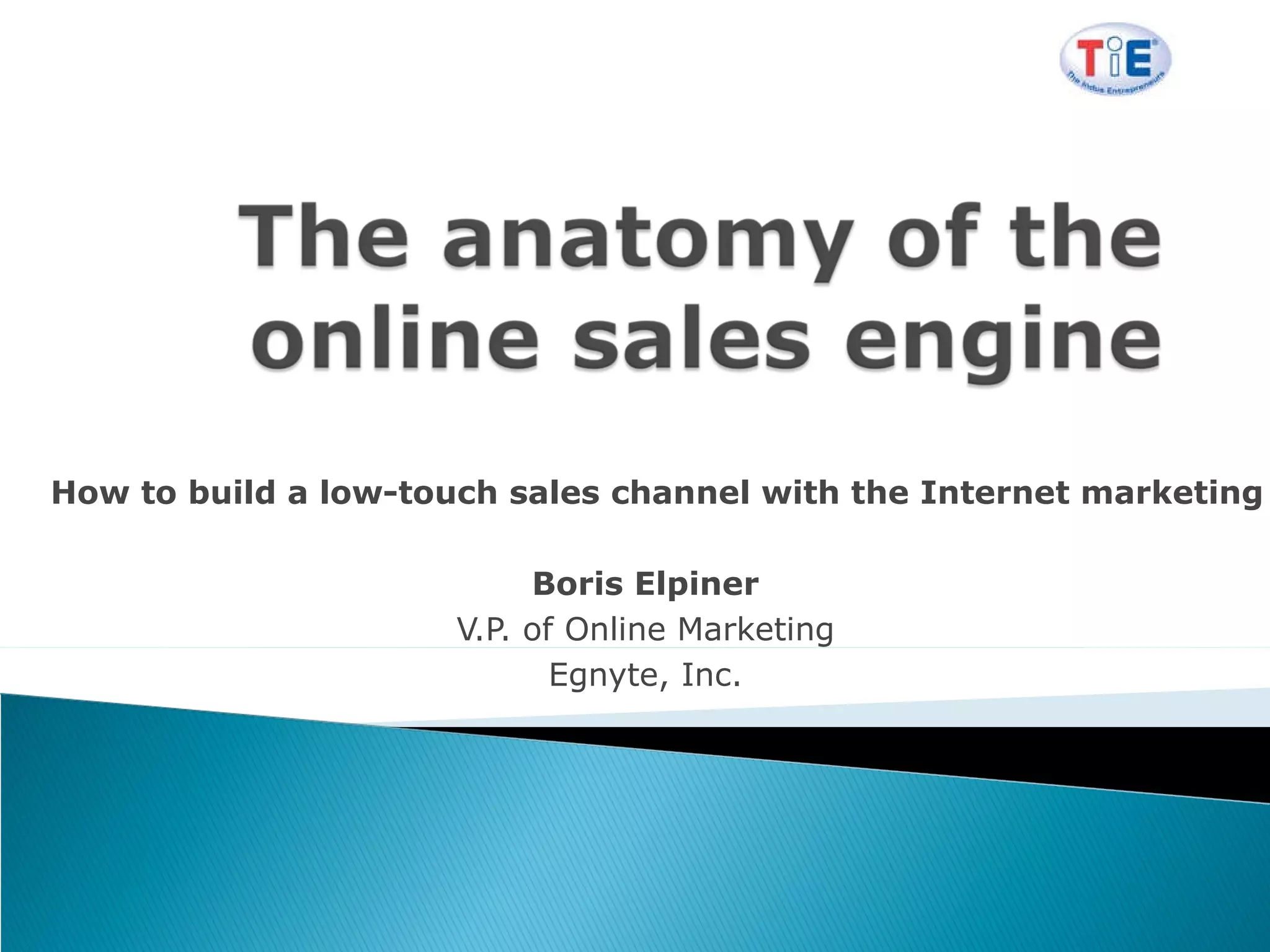 Anatomy Of The Online Sales Engine | PPT