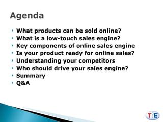 Anatomy Of The Online Sales Engine | PPT