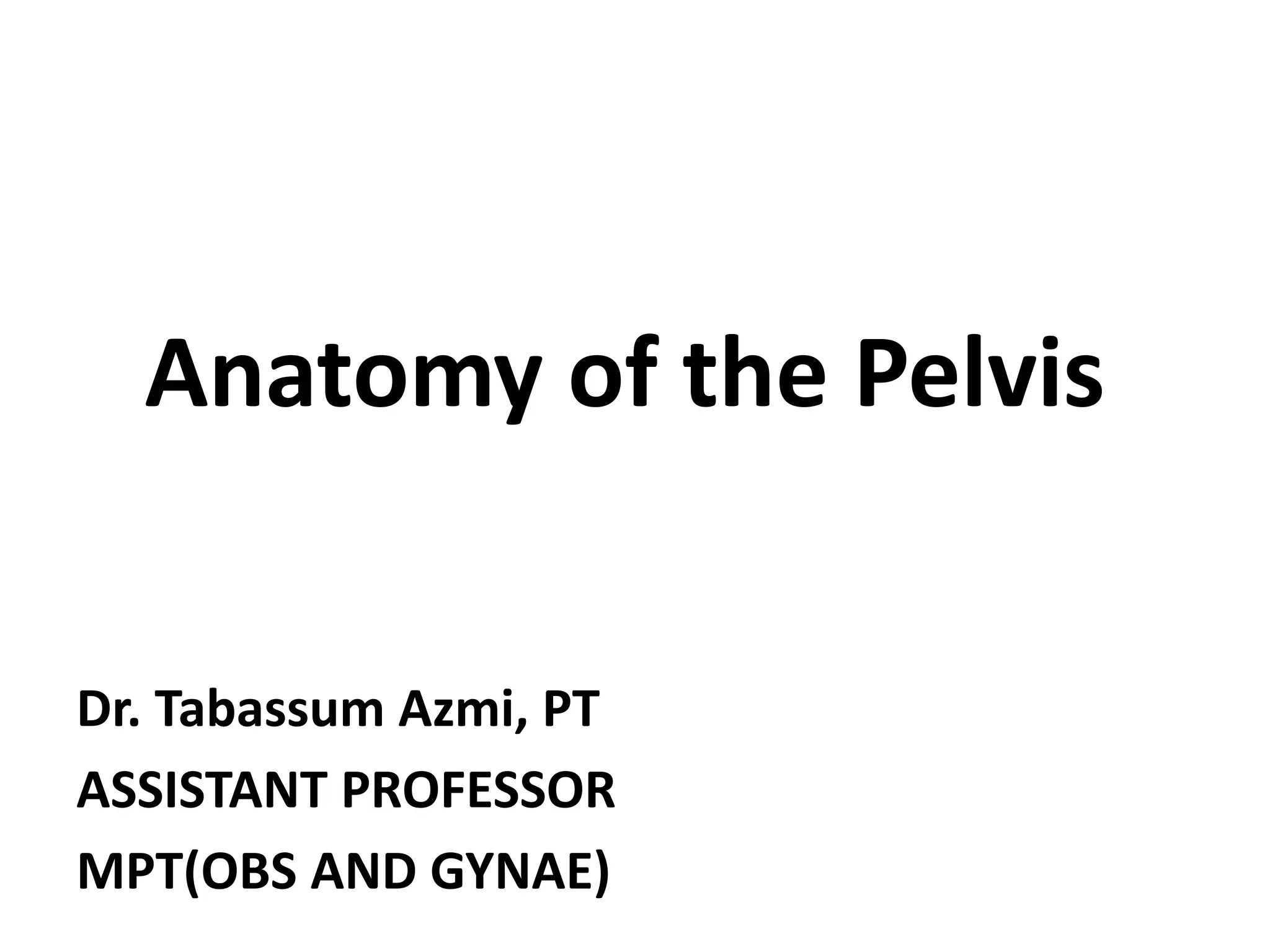 Anatomy of the pelvis It's made up of the bones of the hips, buttocks ...