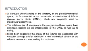 Anatomy of the pterygomandibular space and its clinical significance | PPTX