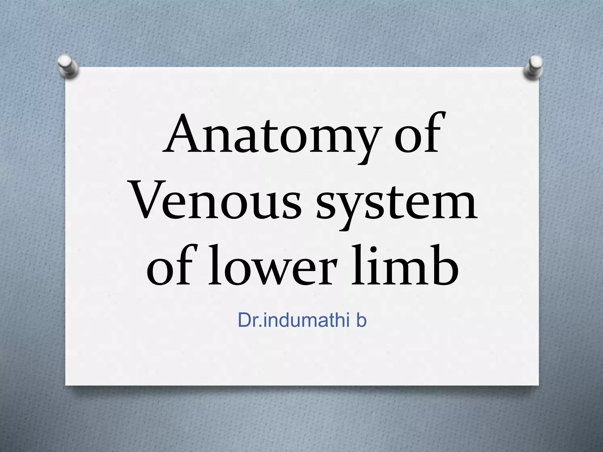 Anatomy of venous system of lower limb | PPTX