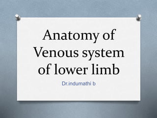 Anatomy of venous system of lower limb | PPTX