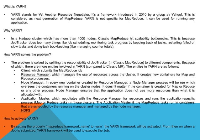 Anatomy of Hadoop YARN | PPT
