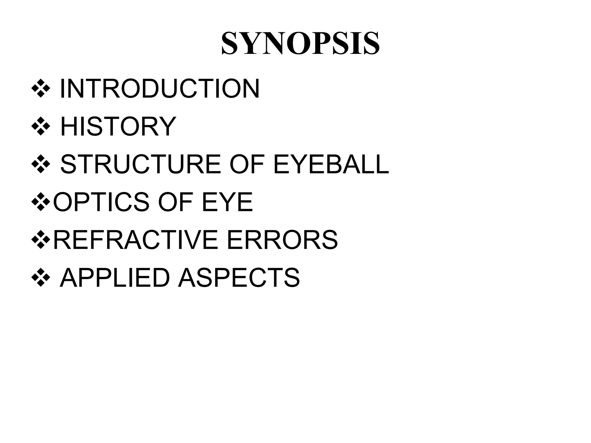 Anatomy, optics & refractive errors of eye | PPT
